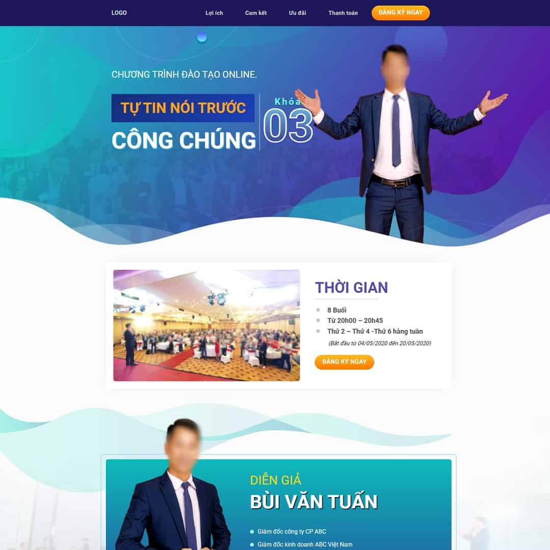 Giao Diện Website Landing Page Khóa Học Giao Tiếp - Tony Công